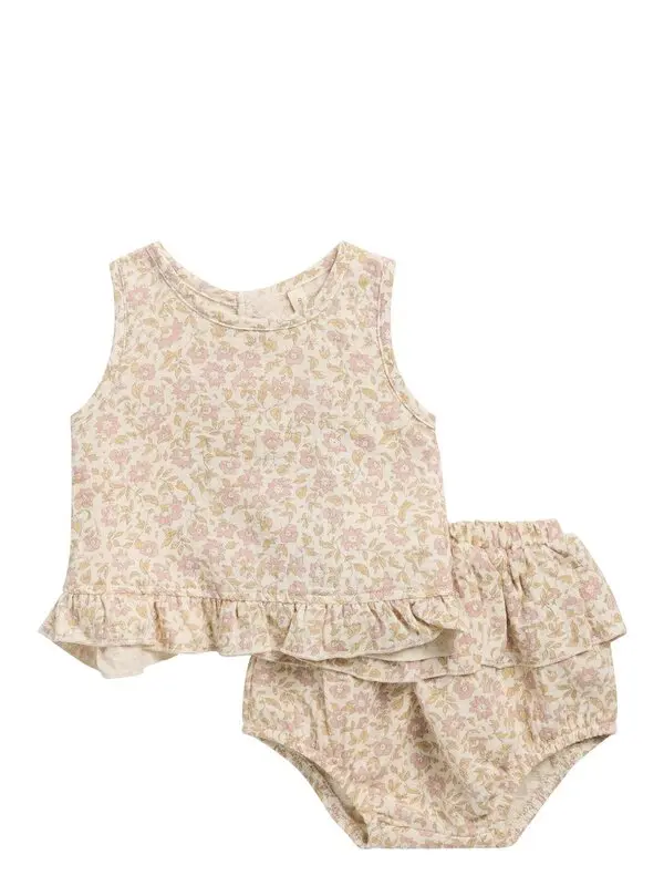 QUINCY MAE Ruffle Tulip Tank & Bloomers Set - Natural