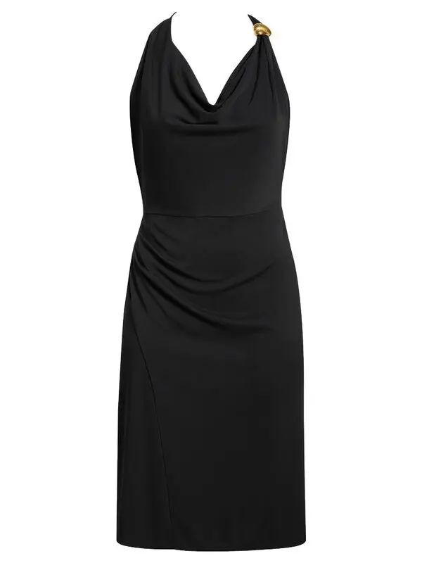 Donna Karan New York Halter Neck Midi Dress With Hardware Detail - Black