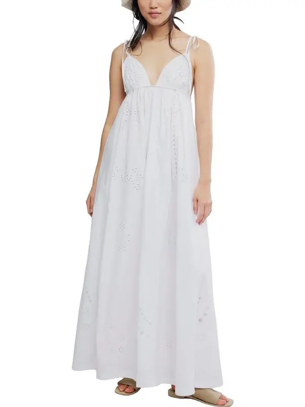 Free People Sorrento Stroll Eyelet Lace Maxi Dress - Sugar Swizzle