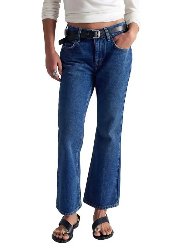 Free People Elowen Crop Kick Flare Jeans - Daydream