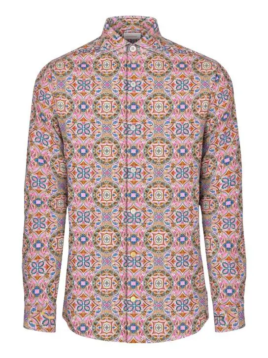 Swims Santorini Stretch Linen & Cotton Button-up Shirt - Pink