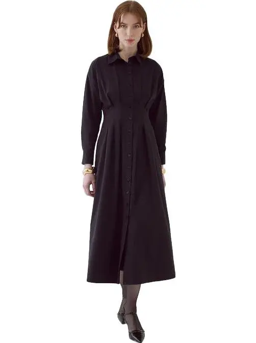 EXQUISE Billie Midi Dress - Black