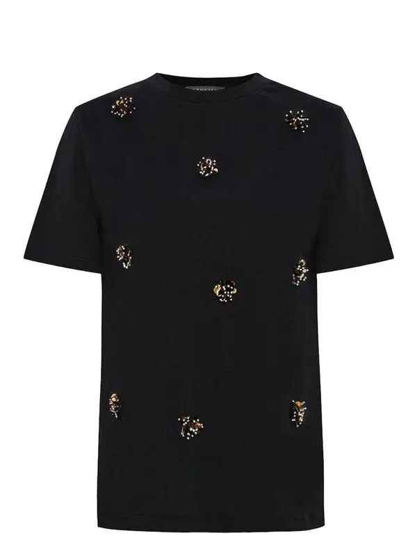 EXQUISE Bexley T-shirt With Embellishments - Black