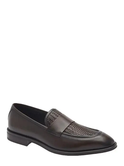 BOSS Derrek Woven Loafer - Dark Brown