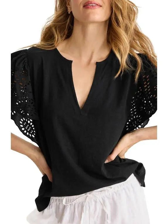 Tommy Bahama Gem Coast Eyelet Top - Black