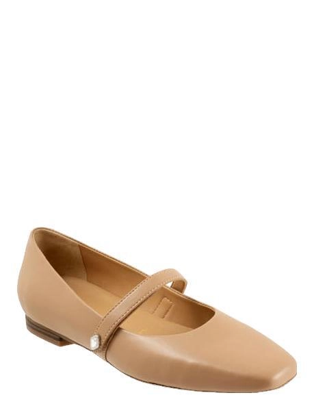 Trotters Metallic Mary Jane Flats - Beige