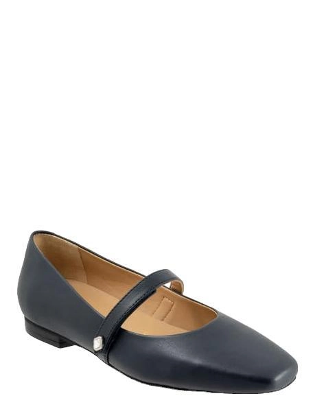 Trotters Metallic Mary Jane Flats - Navy