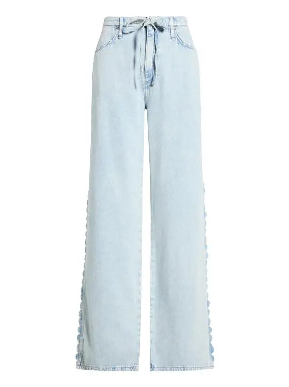 Rag & Bone Phoebe Drawstring Waist Denim Pants - Light Blue