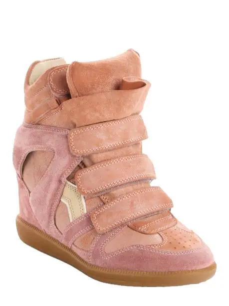 Isabel Marant Étoile Bekett Hidden Wedge High Top Sneakers - Disy Desert Pink/sunset Clay