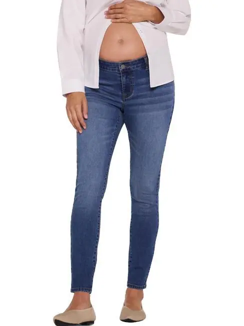 Motherhood Maternity Under The Belly Ankle Skinny Jeans - Medium Wash