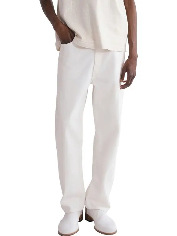 AGOLDE 90s Mid Rise Relaxed Straight Leg Jeans - Tempo Soft White Paint Coat