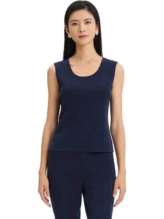 Ming Wang Scoop Neck Tank - Indigo