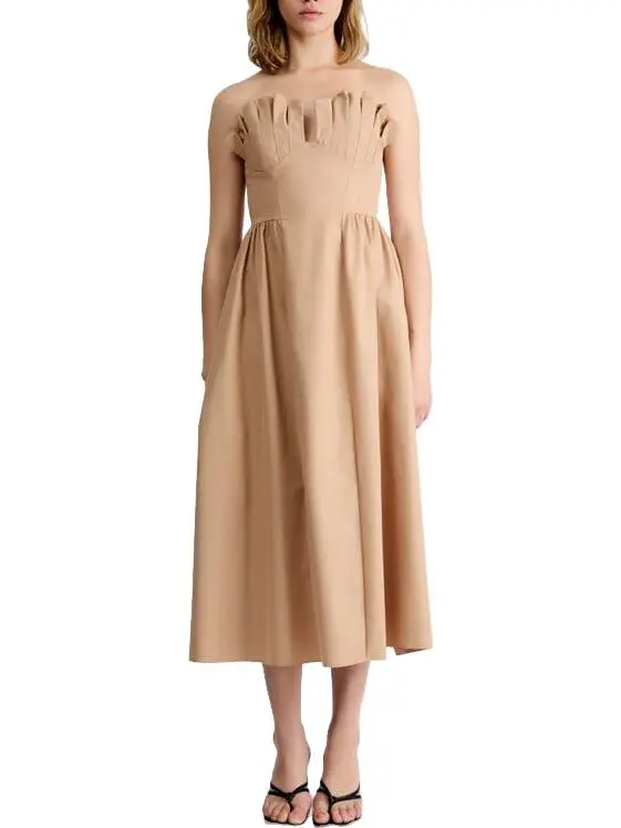 EXTRO & VERT Carolina Midi Dress - Stone