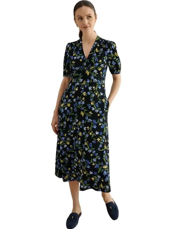 HOBBS LONDON Sidonie Midi Dress - Navymulti