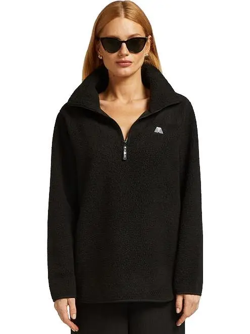 4TH ARQ Lennox Half-zip Fleece Sweatshirt - Black