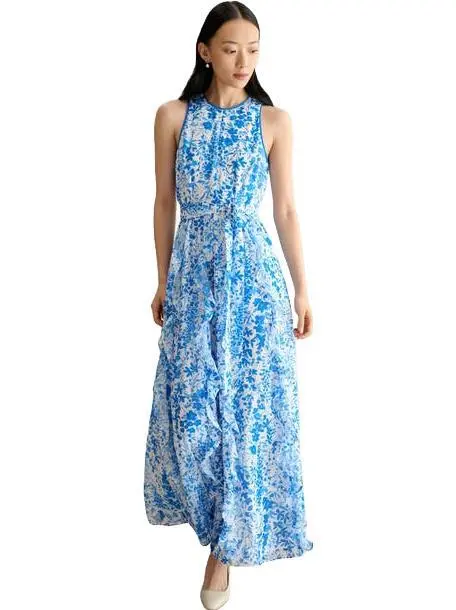 HOBBS LONDON Taryn Floral Ruffle Maxi Dress - Ivoryblue