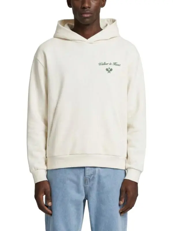WALKER & HUNT Relaxed Fit Logo Hoodie - Cream