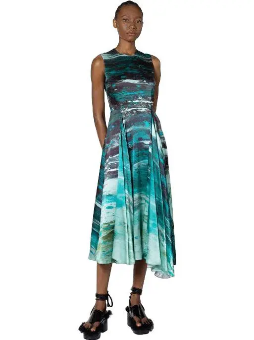 ROKSANDA Tera Printed Midi Dress - Brush Teal/mint