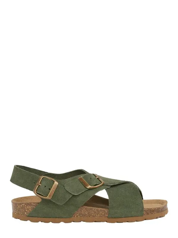 CELTIC & CO. Crossover Buckle Sandal - Olive