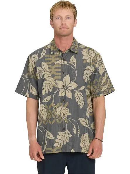QUIKSILVER WATERMAN Tropic Bloom Short Sleeve Shirt - Phantom