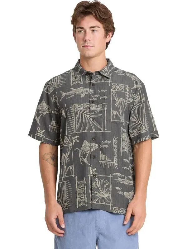QUIKSILVER WATERMAN Paradise Bay Short Sleeve Shirt - Phantom