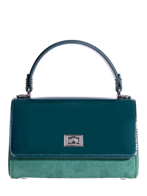 JURGI Rytas Suede And Patent Leather Bag - Emerald