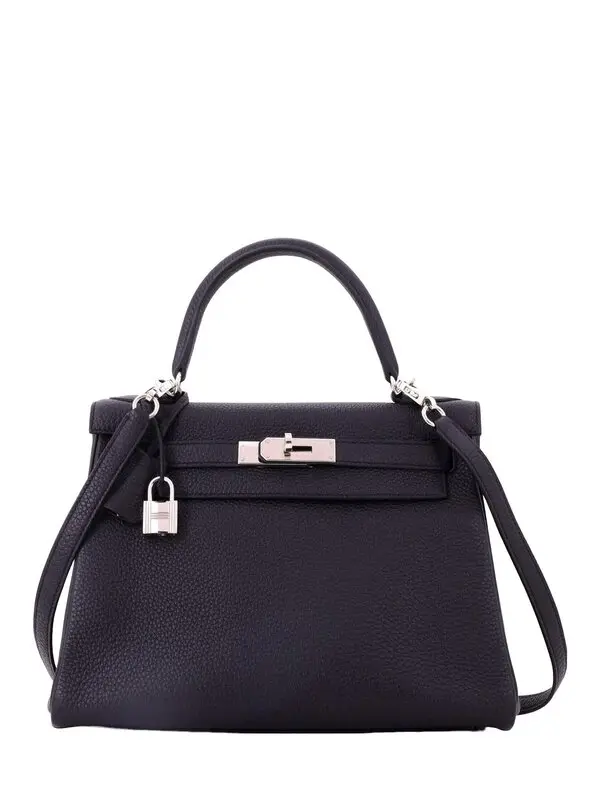 Hermès Kelly Handbag Black Togo With Palladium Hardware 28 - Noir
