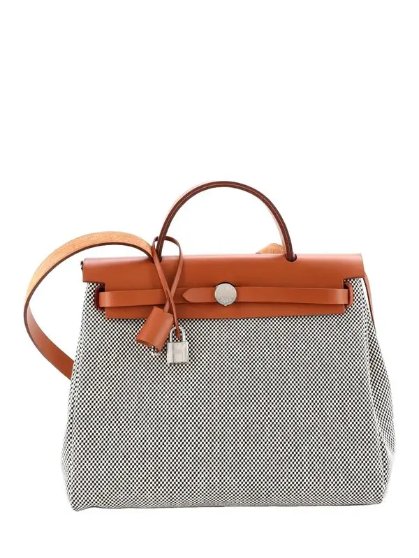 Hermès Herbag Zip Criss Viking Toile And Leather 31 - Gold