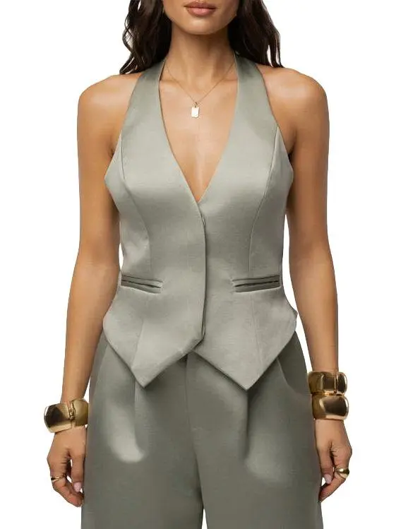 JLUXLABEL City Nights Satin Vest - Sage