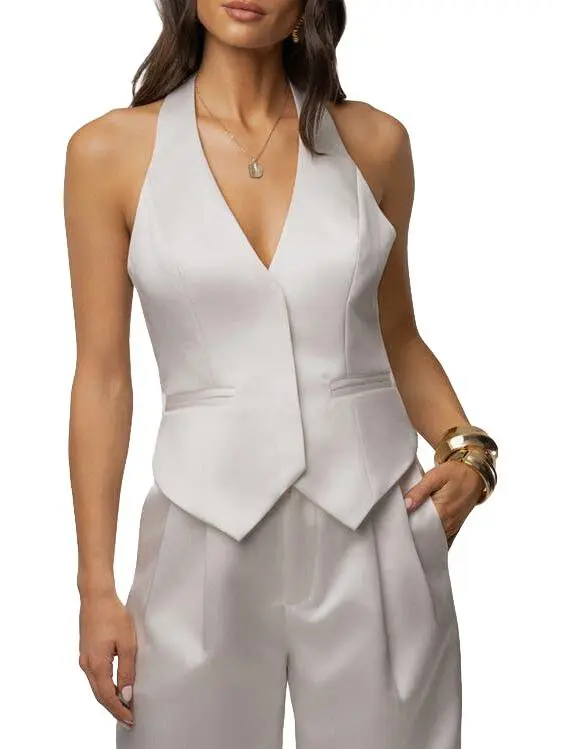JLUXLABEL City Nights Satin Vest - White