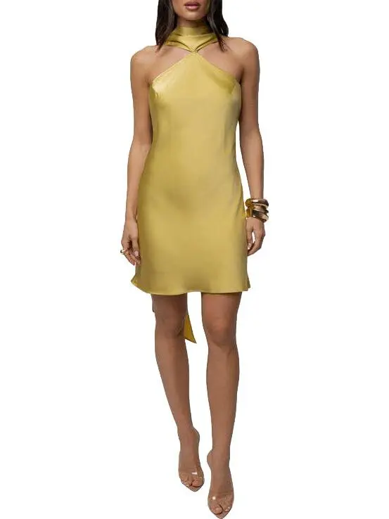 JLUXLABEL Jasmine Drape Mini Dress - Yellow