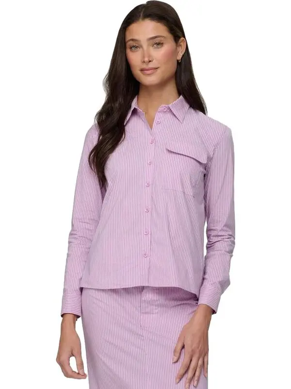 BY TESS COLLECTION Ellie Pinstripe Blouse - Pink