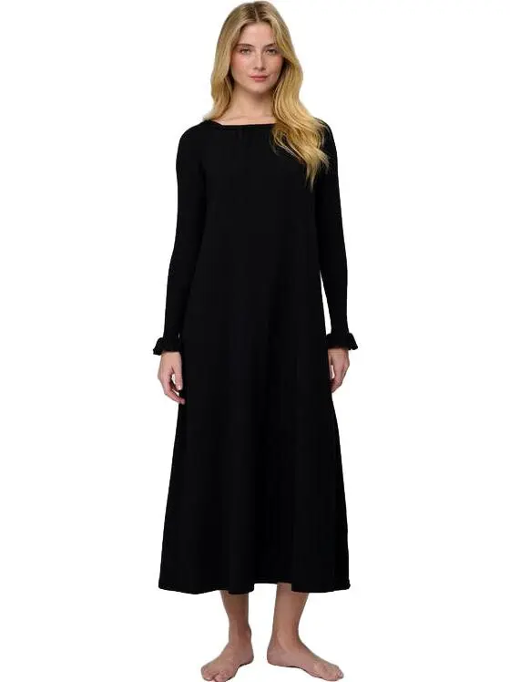 BY TESS COLLECTION Ana Ribbed Midi Dress - Black