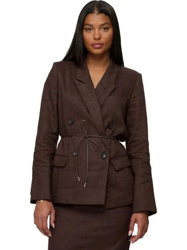 BY TESS COLLECTION Brooke Blazer - Chocolate Brown