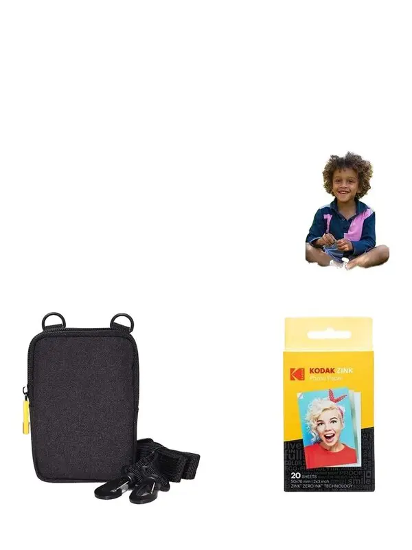 KODAK Printomatic Instant Camera Bundle With Zink Paper And Carrying Case - Blue