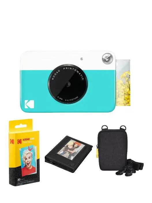 KODAK Printomatic Instant Camera Bundle - Blue