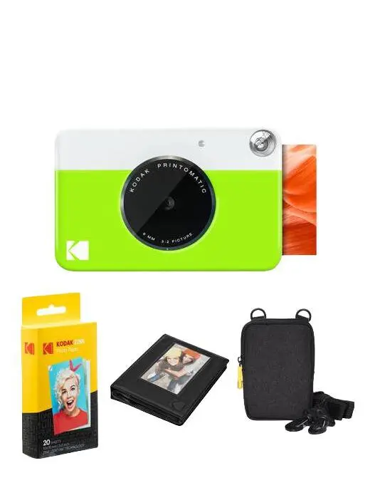 KODAK Printomatic Instant Camera Bundle - Green