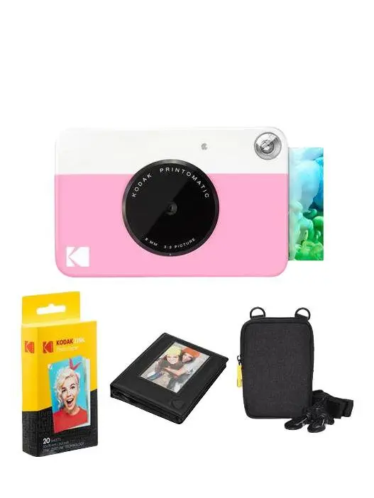 KODAK Printomatic Instant Camera Bundle - Pink