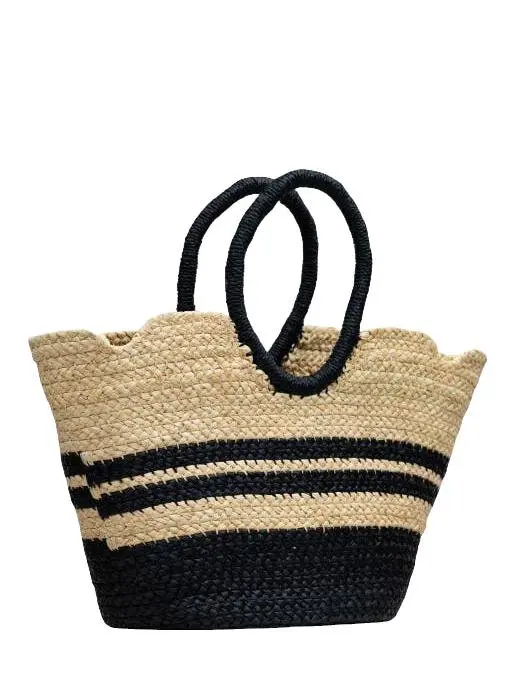 INDEGO AFRICA Kara Ring Bag - Black & Natural