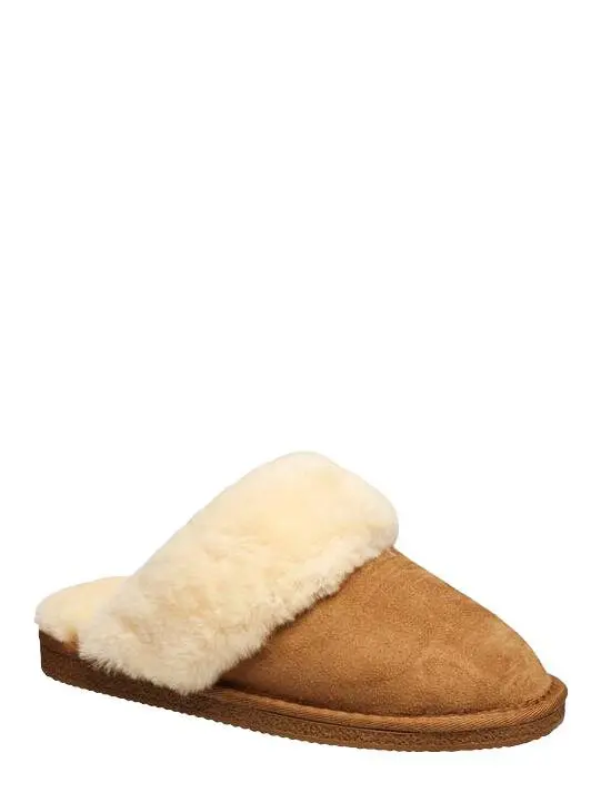 French Connection Sheepskin Scuff Slipper - Chestnut