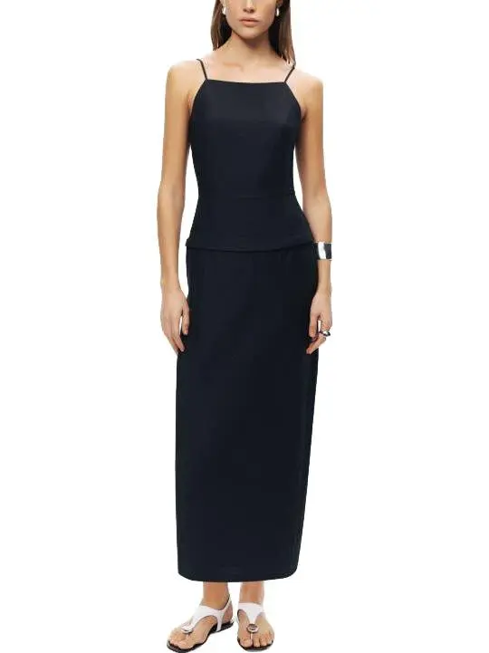 NOCTURNE Spaghetti Strap Maxi Dress - Black
