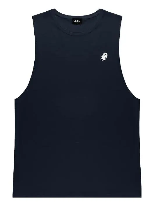 DALIX Ghost Lightweight Jersey Tank - Navy Blue