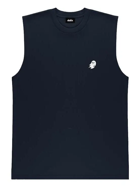 DALIX Ghost Midweight Jersey Tank - Navy Blue