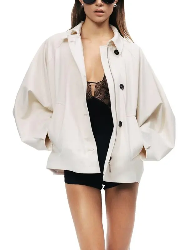 NOCTURNE Cropped Batwing Jacket - Ivory