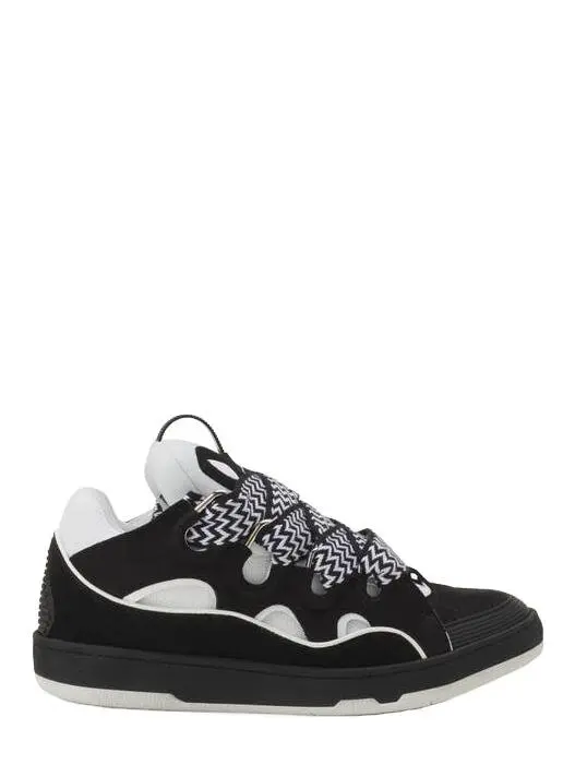 LANVIN Curb Leather Sneakers - Black/white