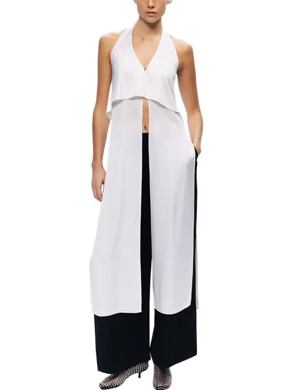 NOCTURNE Layered Halter Blouse - Ivory