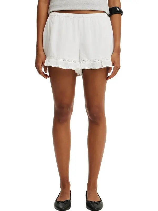 COTTON ON Eliza Short With Lace Detailing - White