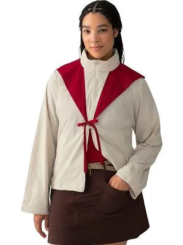 HIKERKIND Packable Windbreaker With Adjustable Tie And Zipper Closure - Dolomite/rowan