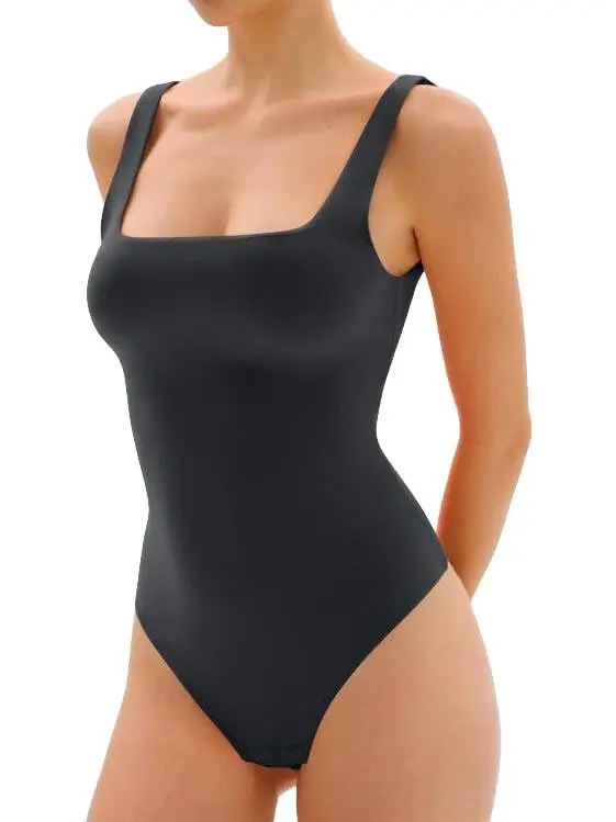 POPILUSH Cloudsense Wide Strap Tank Bodysuit - Standard Black