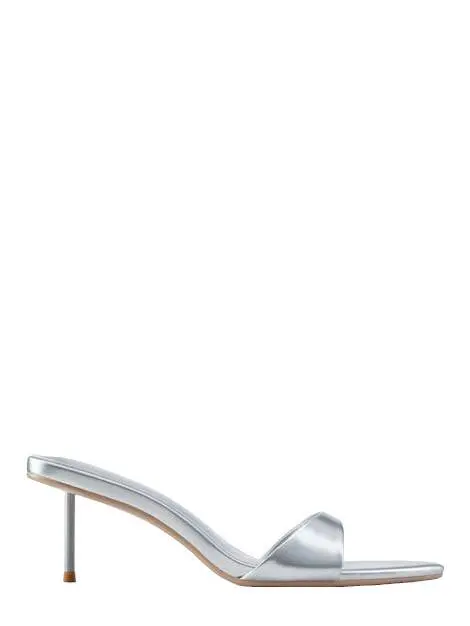 FEMME Marseille Patent Pointed Toe Mule - Platinum